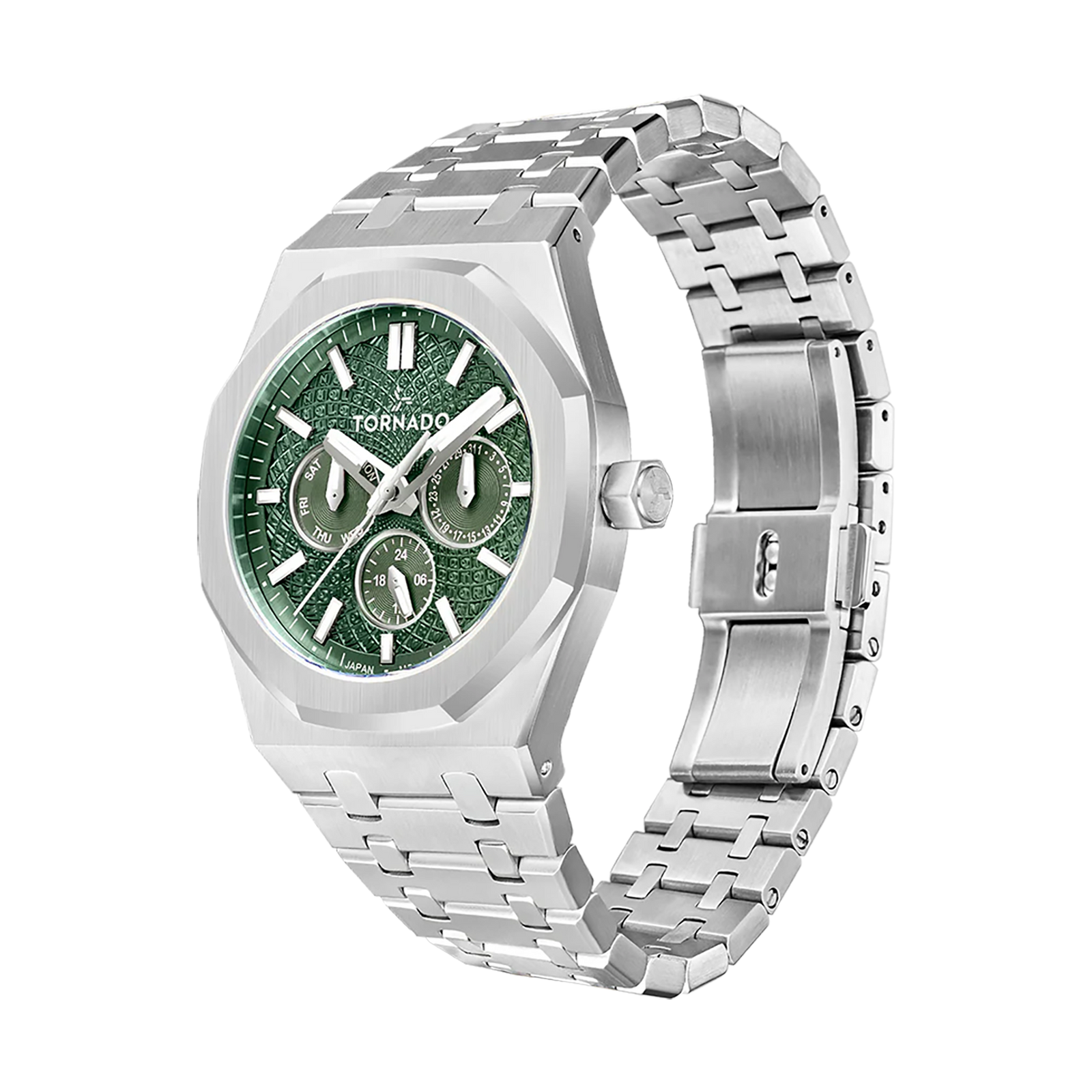 Buy Aurora Nova Multi Function Watch Green Silver - T23104-SBSH, Shop ...