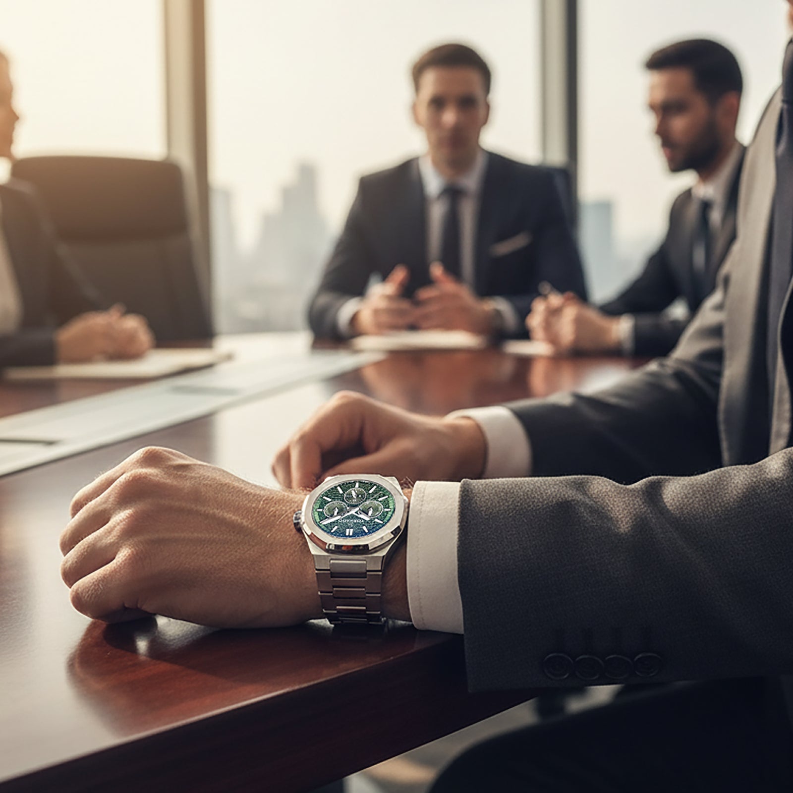 Buy Aurora Nova Multi Function Watch Green Silver - T23104-SBSH, Shop ...