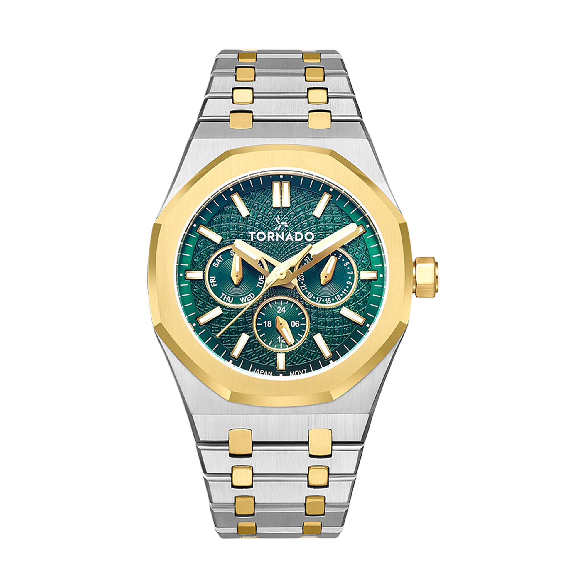 Buy Aurora Nova Multi Function Watch Silver Gold - T23104-TBTG, Shop ...