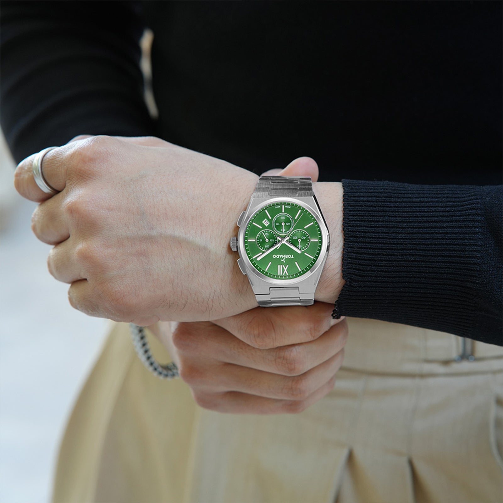 Buy Aurora Nova Multi Function Watch Green - T24105-SBSH, Shop Branded ...