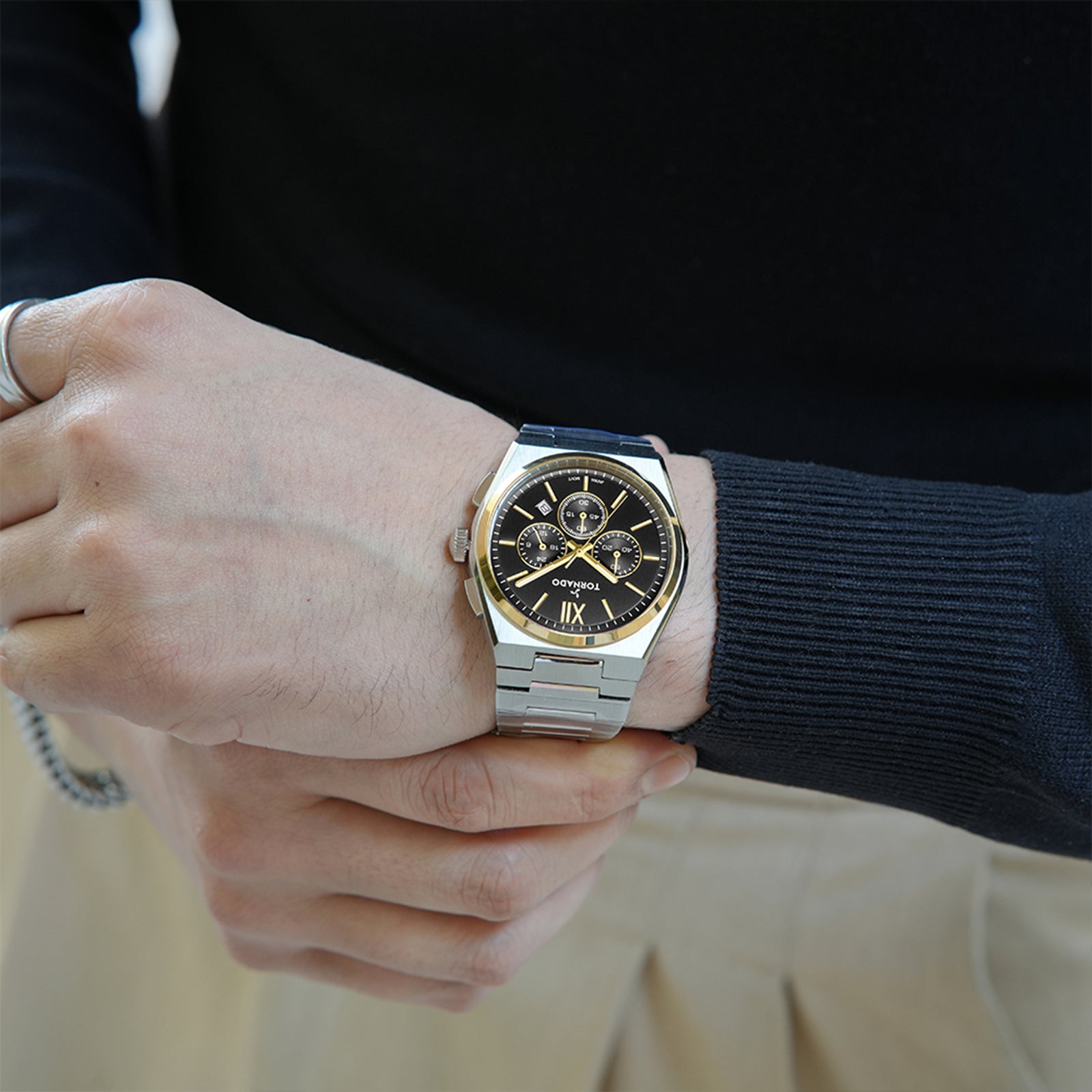 Buy Aurora Nova Multi Function Watch Black - T24105-TBSB, Shop Branded ...